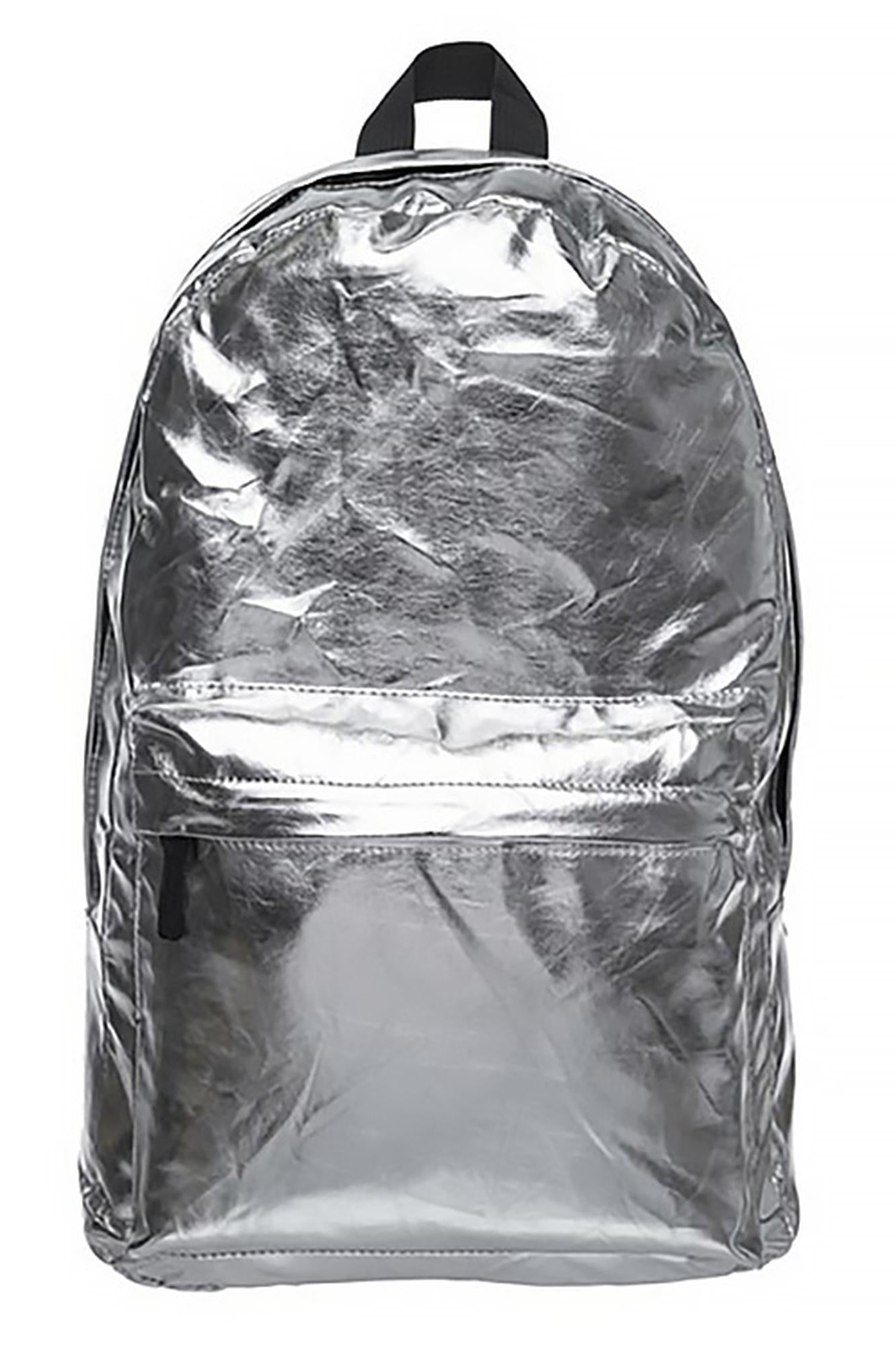 Shiny Silver Metallic Backpack | USA Fashion – USAFashion
